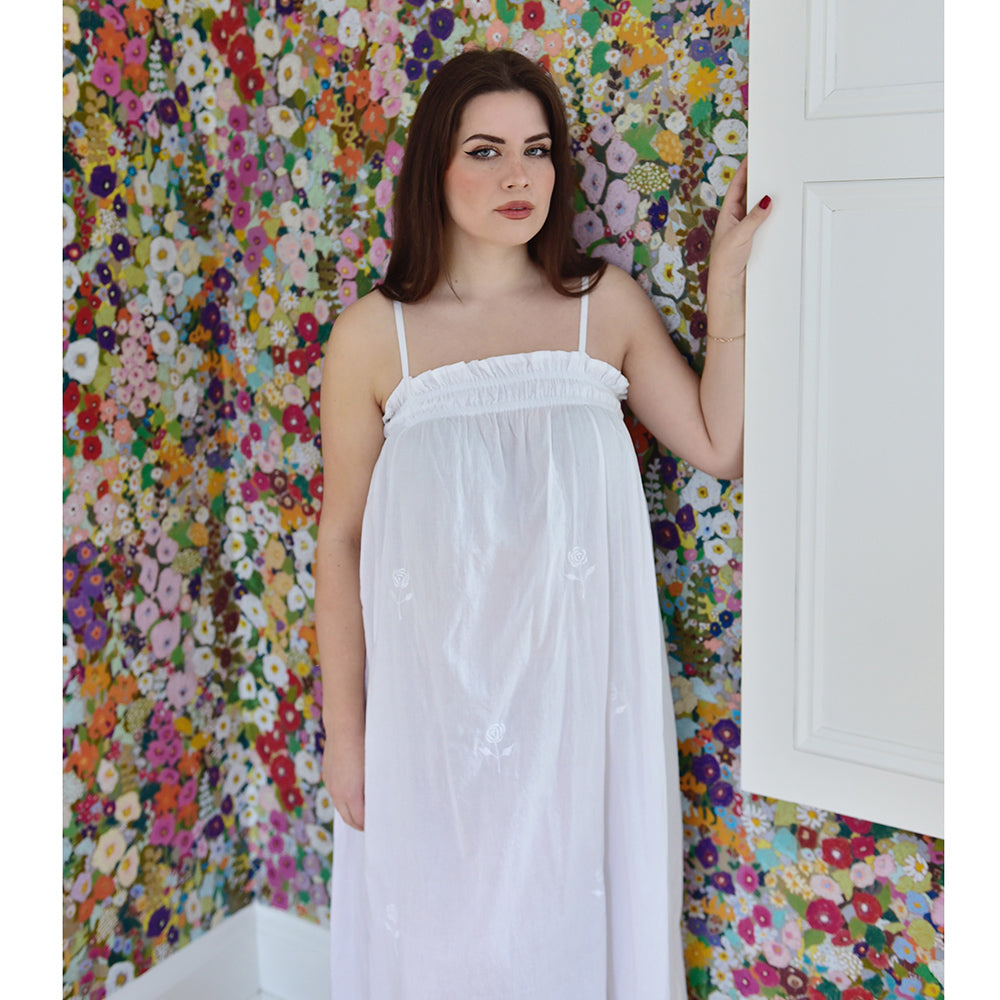 Francesca Spaghetti Strap Nightgown - Powell Craft – Mudpie San Francisco